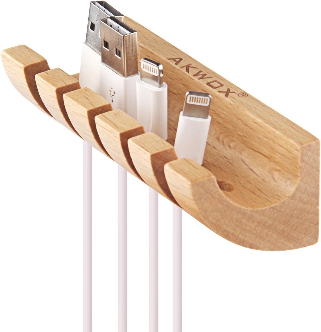 Amazon.com: AKWOX Wooden Cable Organizer, Cable Management : Electronics