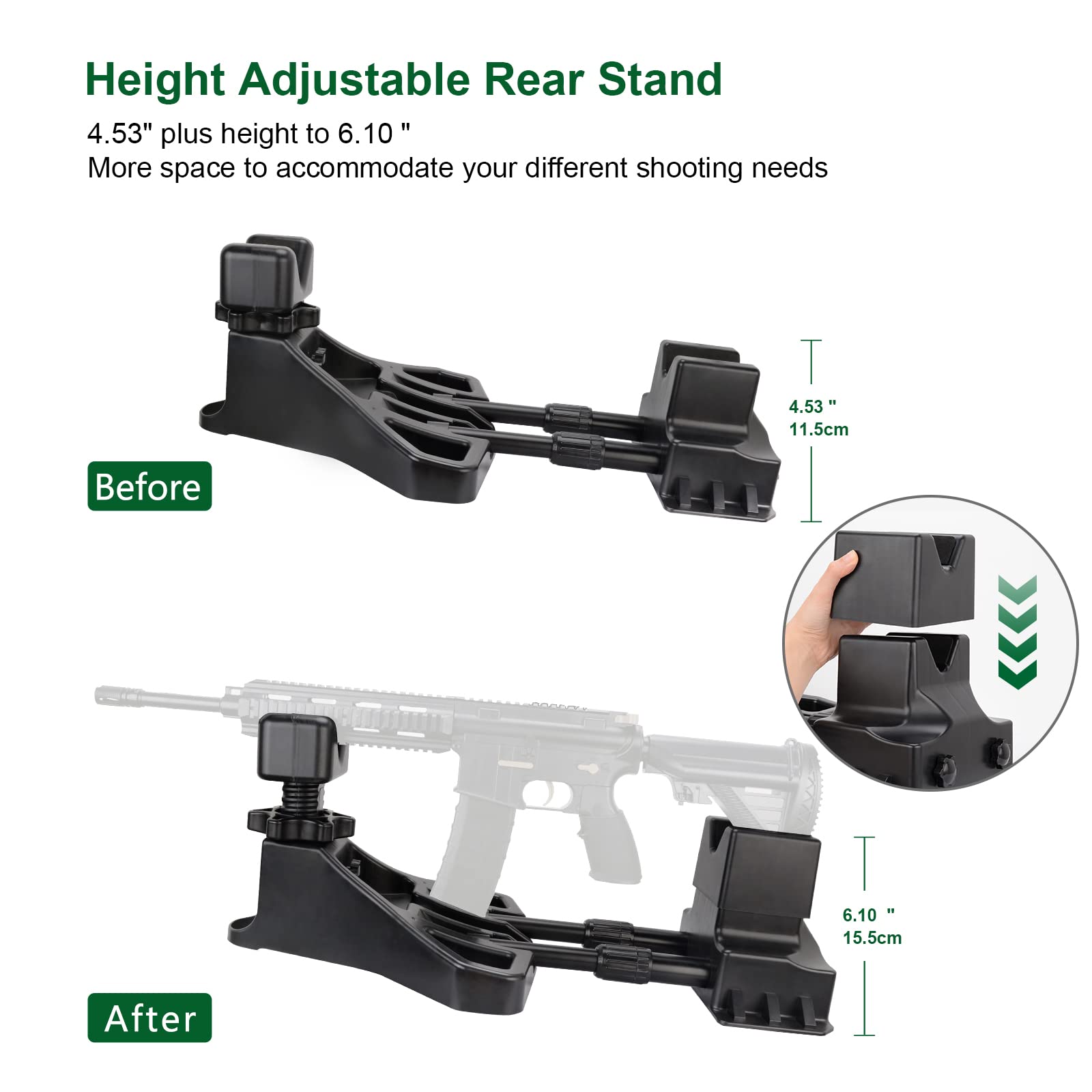 Pridefend Shooting Rest for Rifles, Adjustable Front & Rear Shooting ...