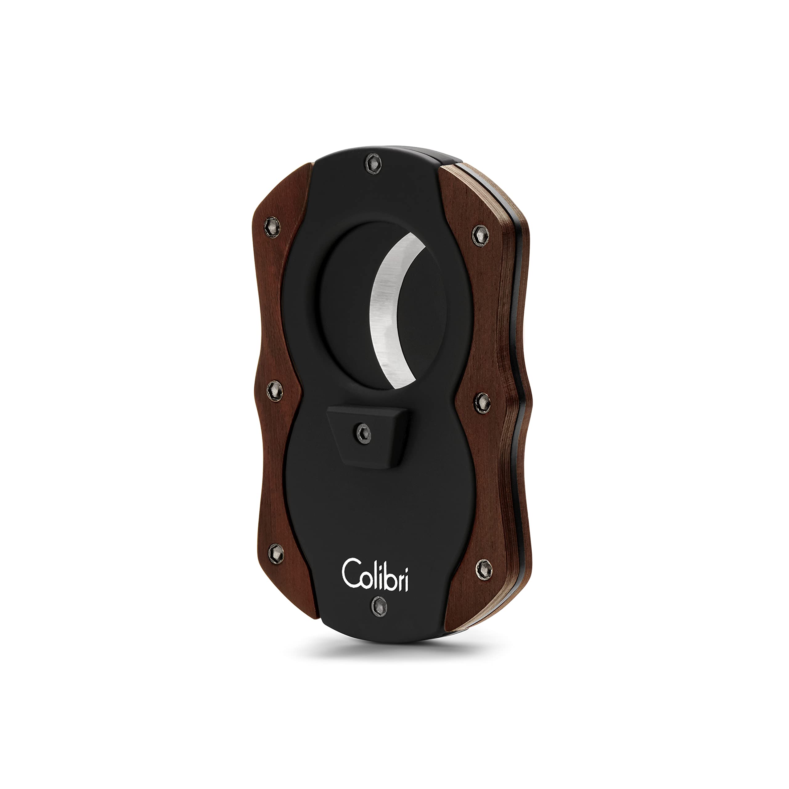 Colibri Cut | Double Guillotine Cigar Cutter| Black with Wood Accents ...