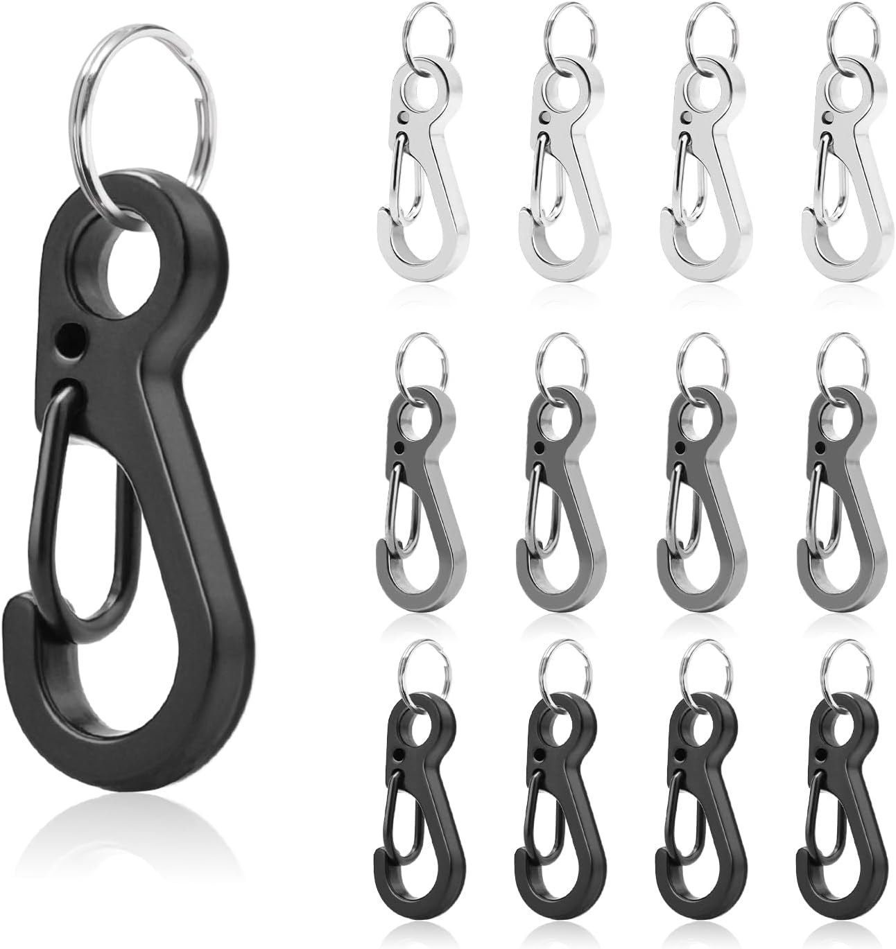Amazon.com: CooBigo 12 Sets Small Carabiner Clip Metal Spring Snap ...