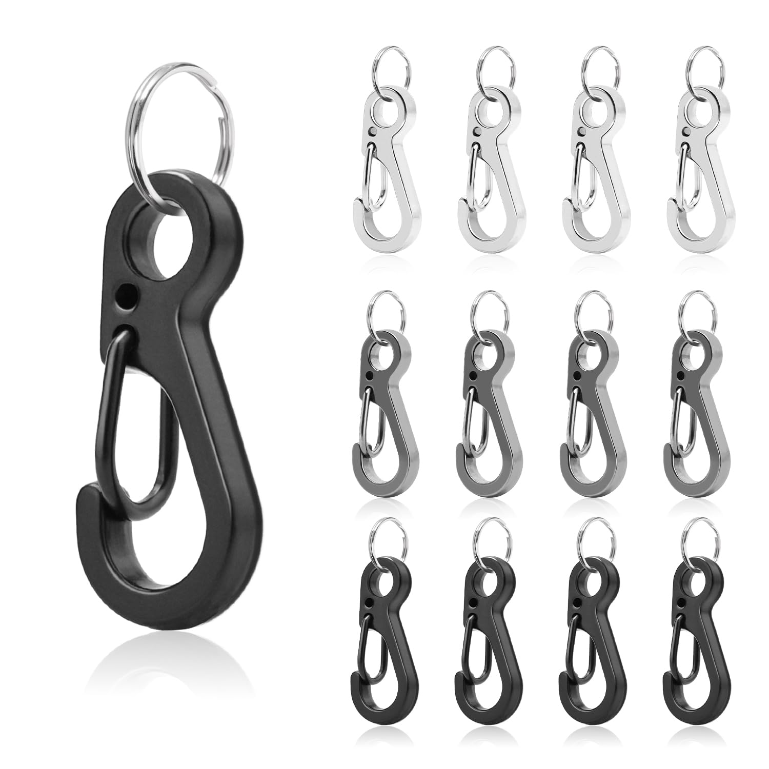 Amazon.com: CooBigo 12 Sets Small Carabiner Clip Metal Spring Snap ...