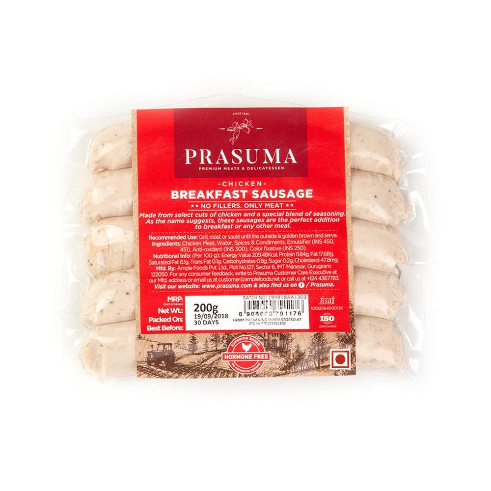 Prasuma Chicken Breakfast Sausage (200 gm) : Amazon.in: Grocery ...