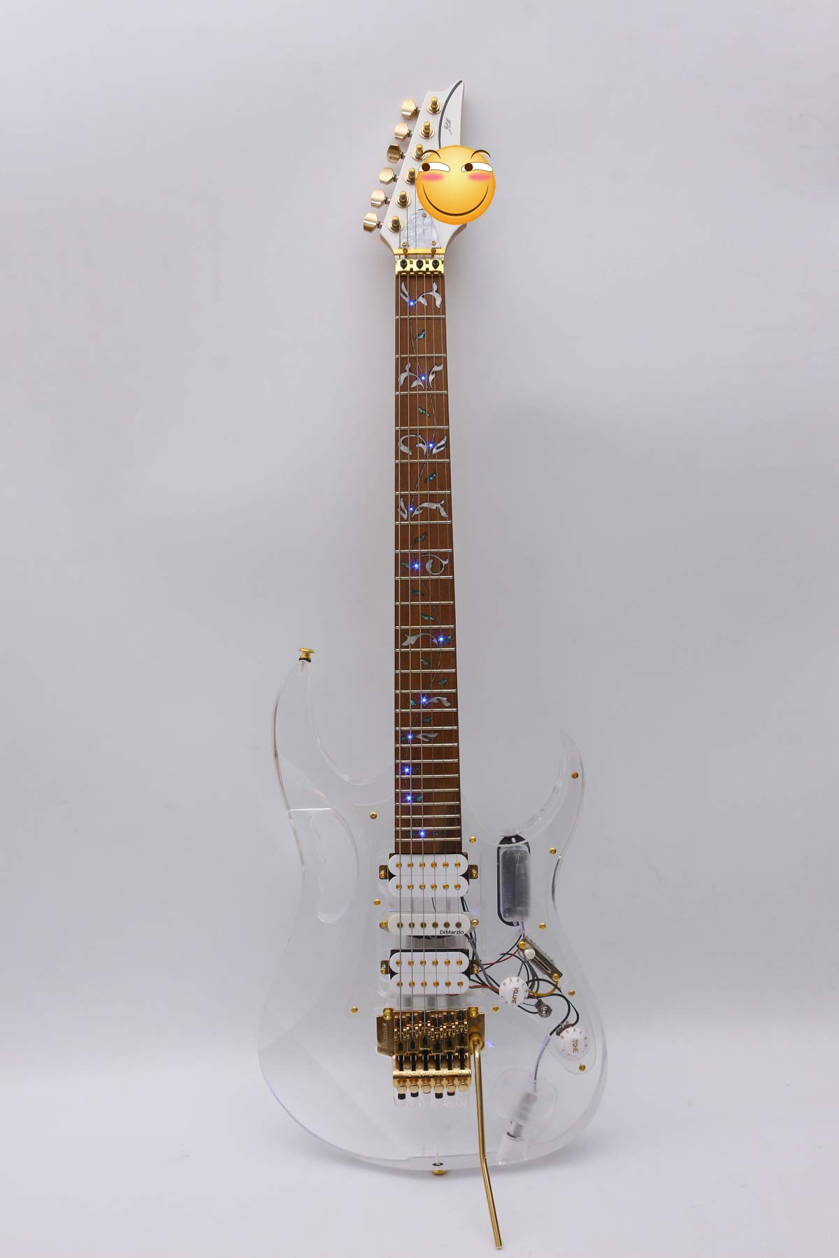 Snapklik.com : LED Light Electric Guitar Crystal Guitar Body Maple ...