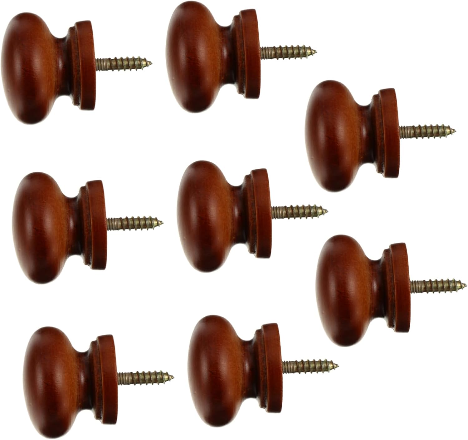 DOITOOL 8pcs Self-Tapping Solid Wood Handle Door Pulls Knobs Round ...