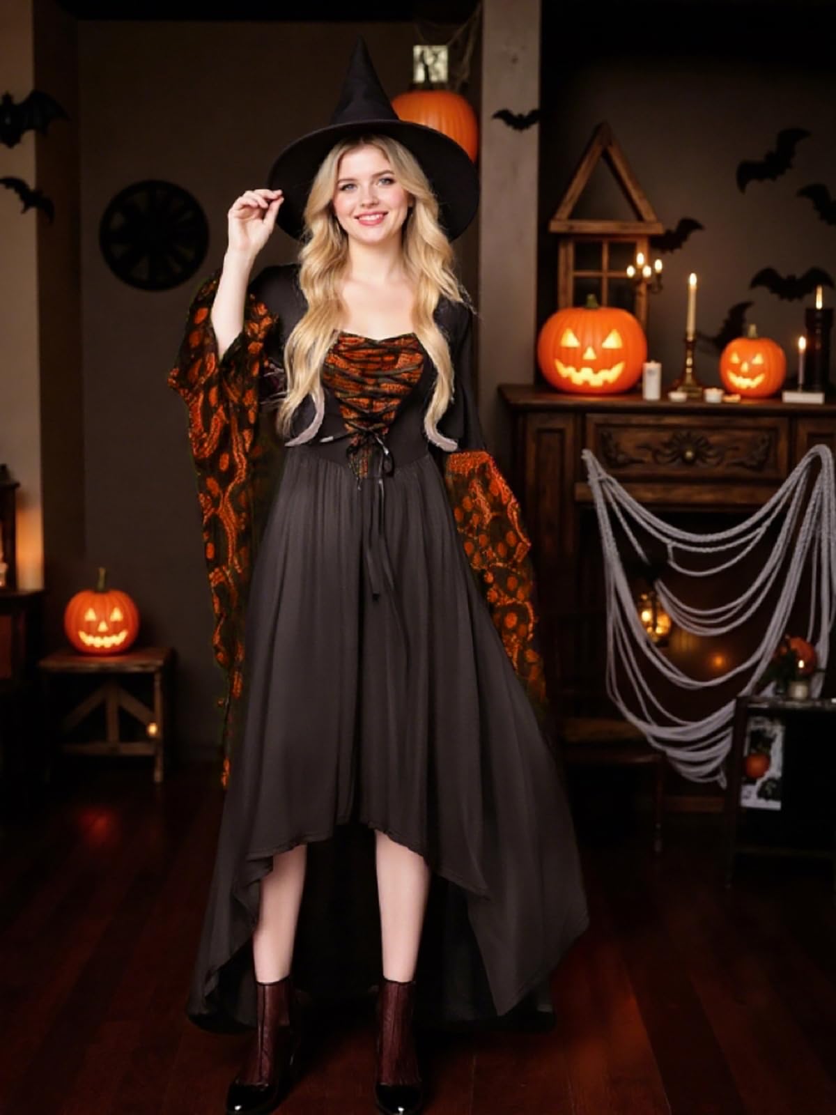 Snapklik.com : Womens Witch Dress, Halloween Medieval Vampire Costume ...
