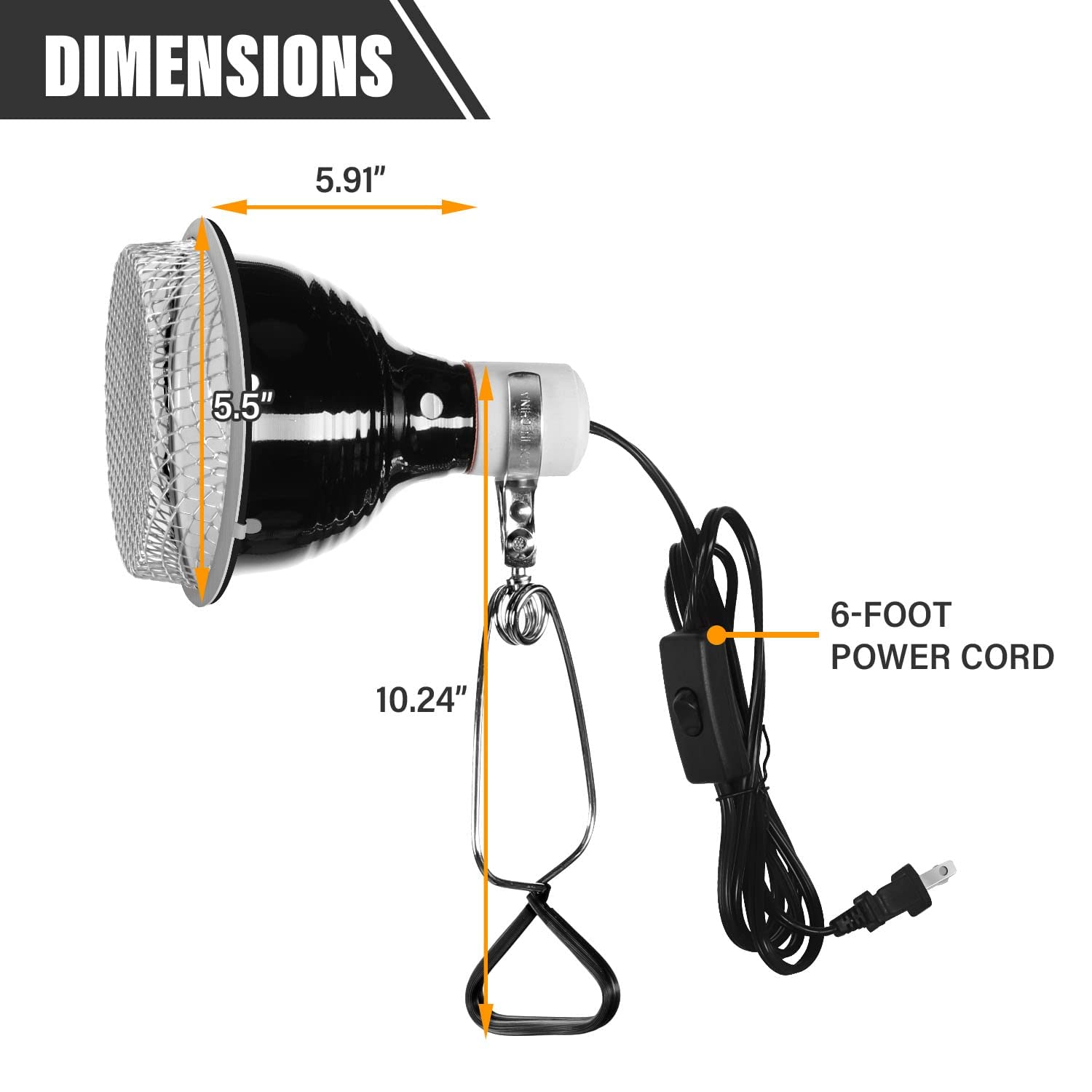 Snapklik.com : Simple Deluxe Reptile Clamp Lamp Light Fixture