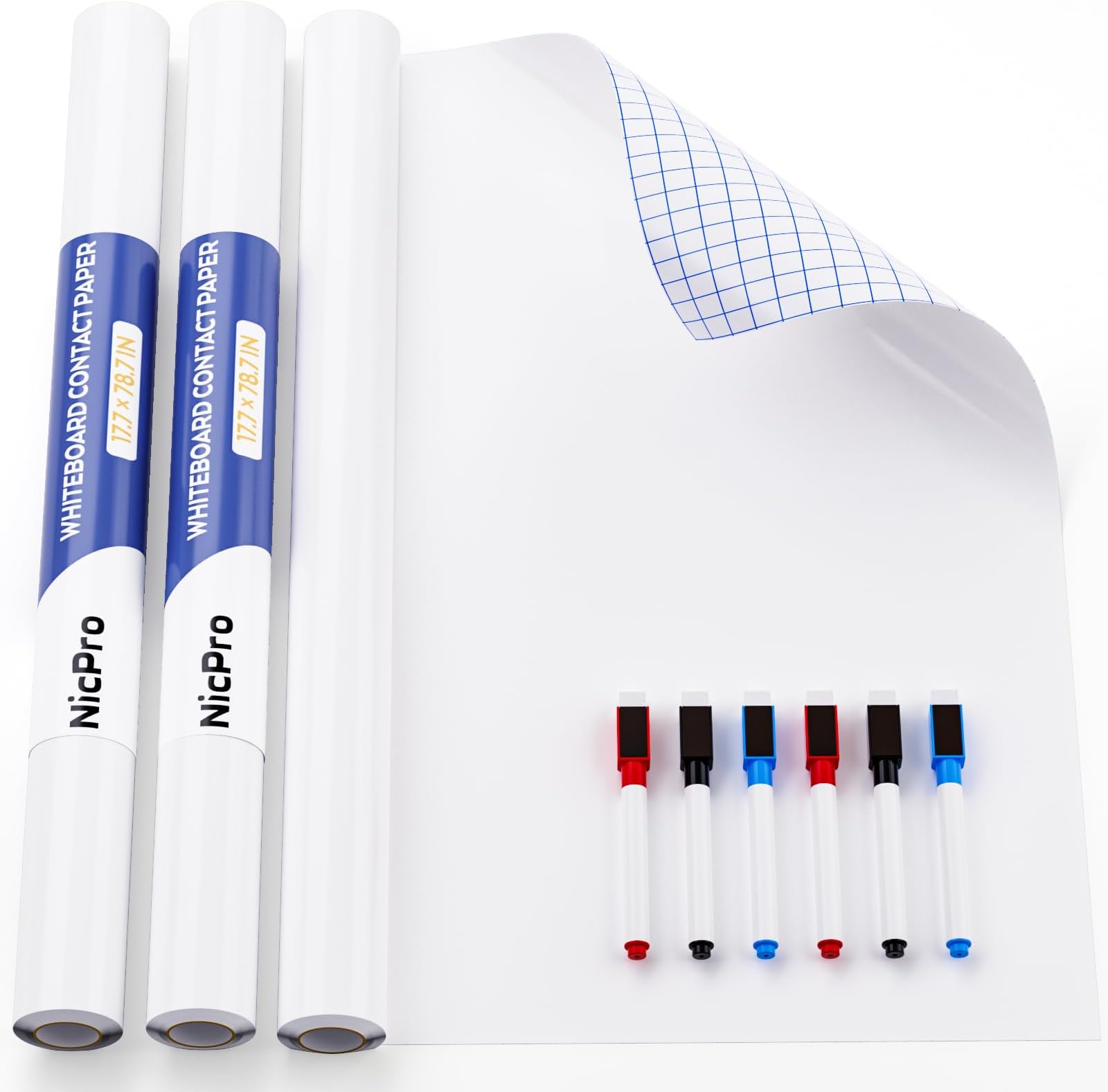 Amazon.com: Nicpro 2 Pack Dry Erase Whiteboard Sticker Wall Decal, 17.7 ...