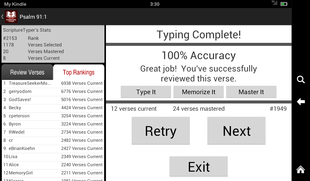Scripture Typer - Bible Memory - App on Amazon Appstore