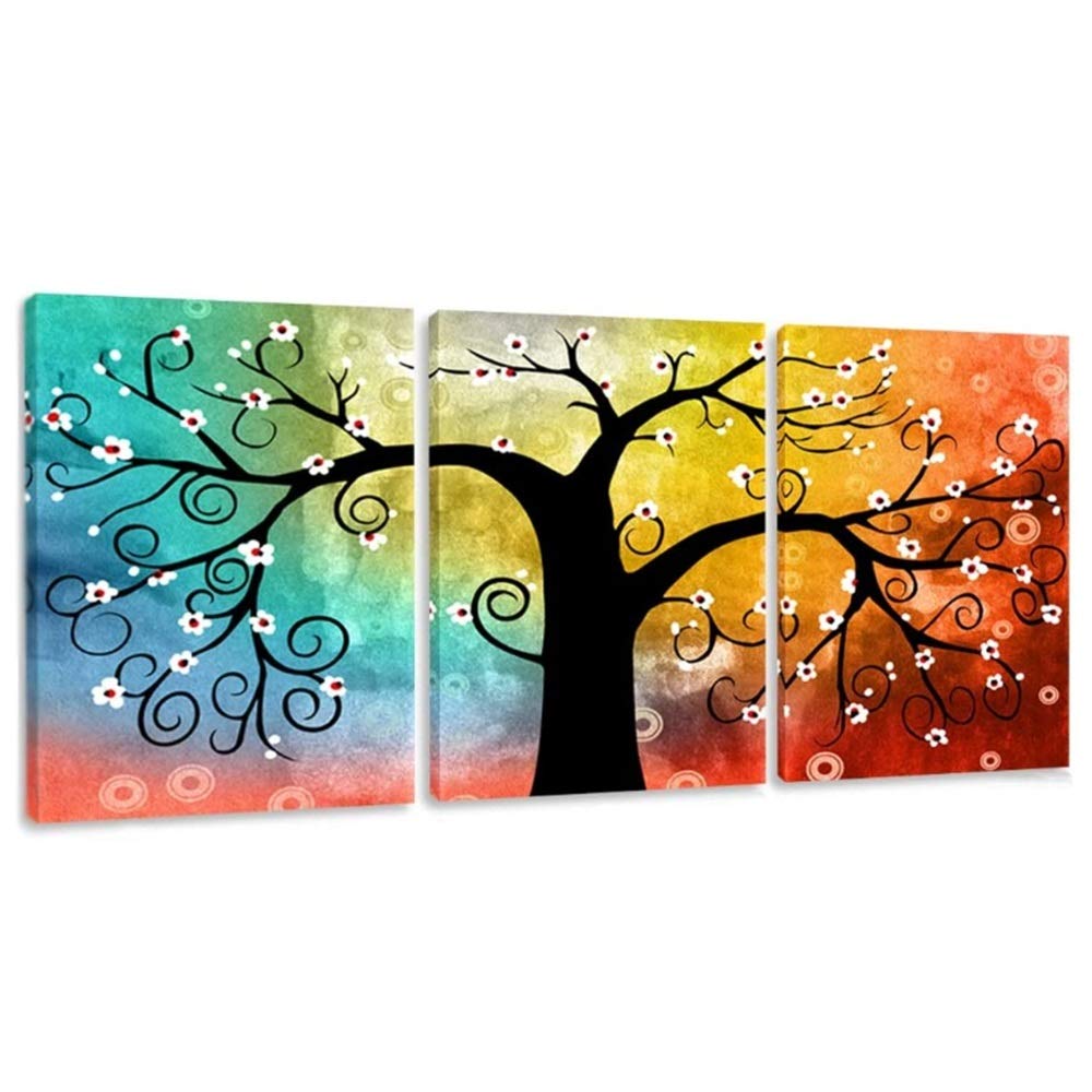 Three Canvas Tree Paintings