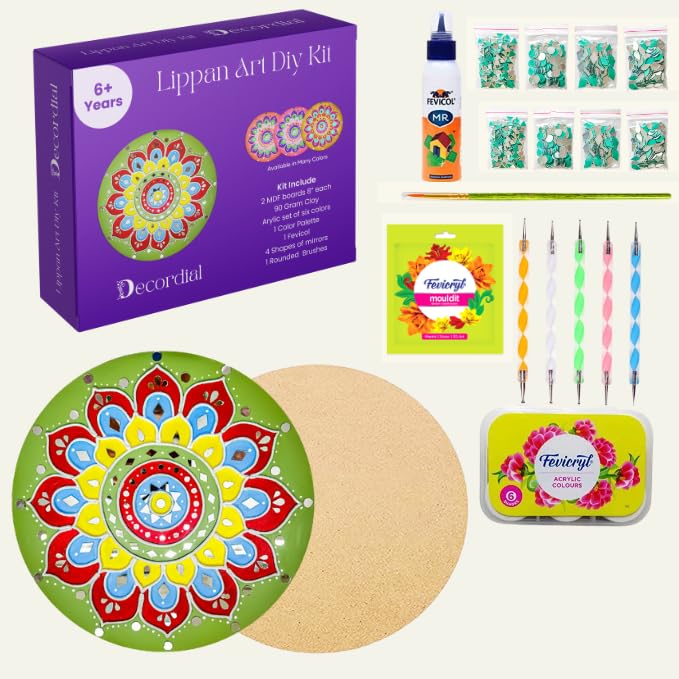 Decordial lippan Art Materials DIY kit with Mandala Mirror Art Tools ...