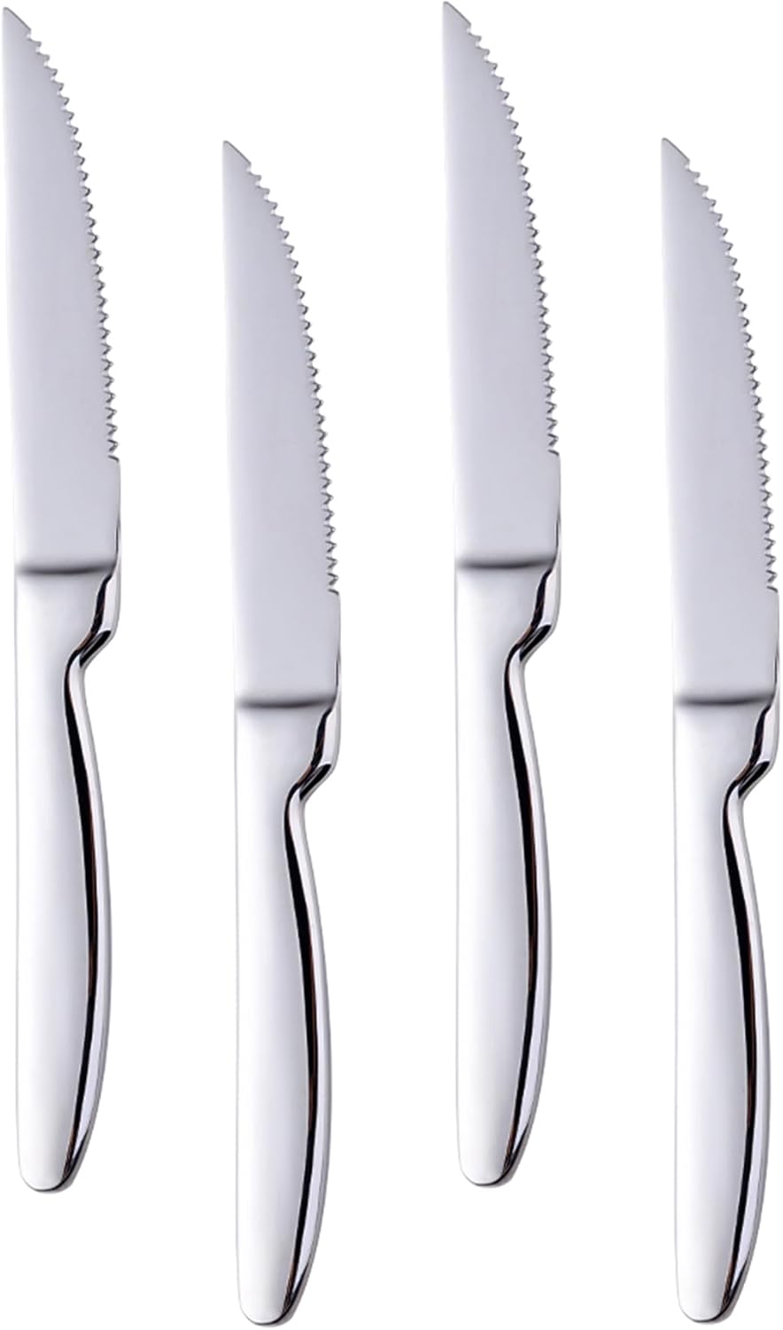 Amazon.com: Steak Knife Set, 4-Piece Serrated Steak Cutlery Steak Knife ...