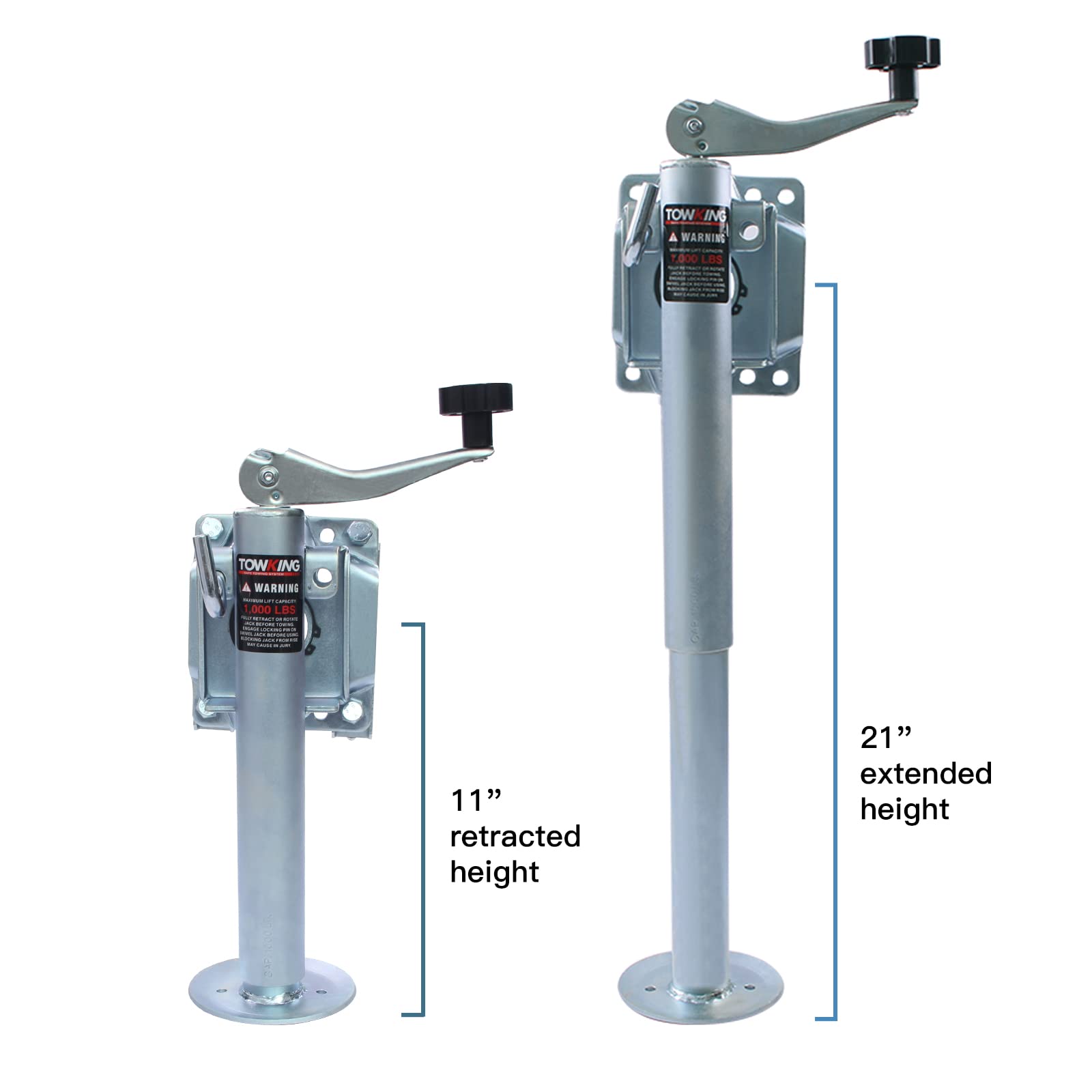 TOWKING Swivel Bolt-on Trailer Jack, Trailer Jack Stand, 10" Vertical ...