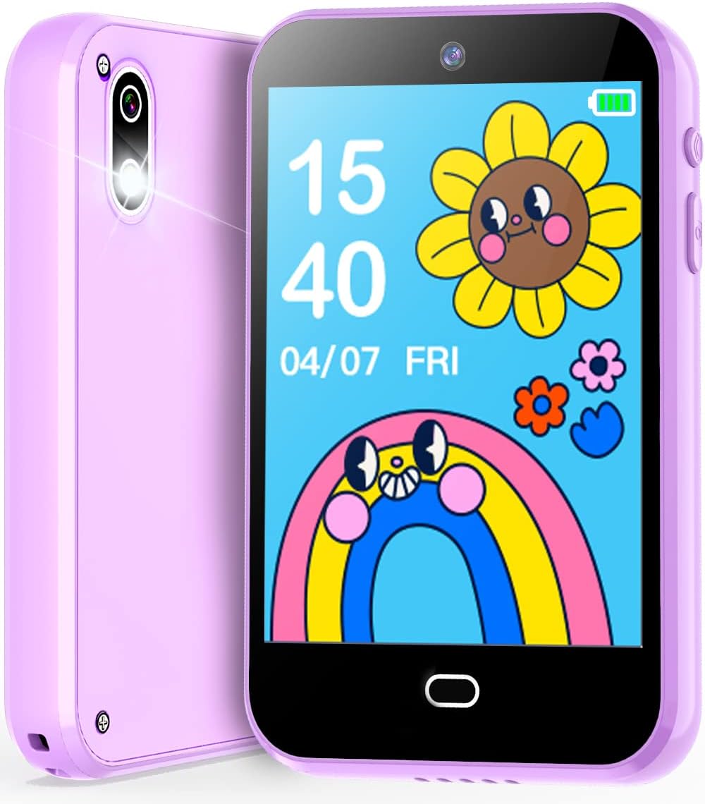 Amazon.com: Kids Smart Pretend Phone for Girls Boys Age 3-8 with Dual ...