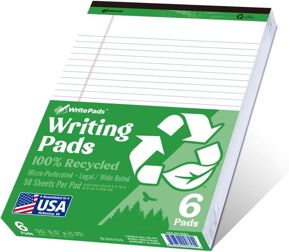 Amazon.com : WritePads Legal Pads 8.5"x11" Note pads,Wide Ruled,White ...