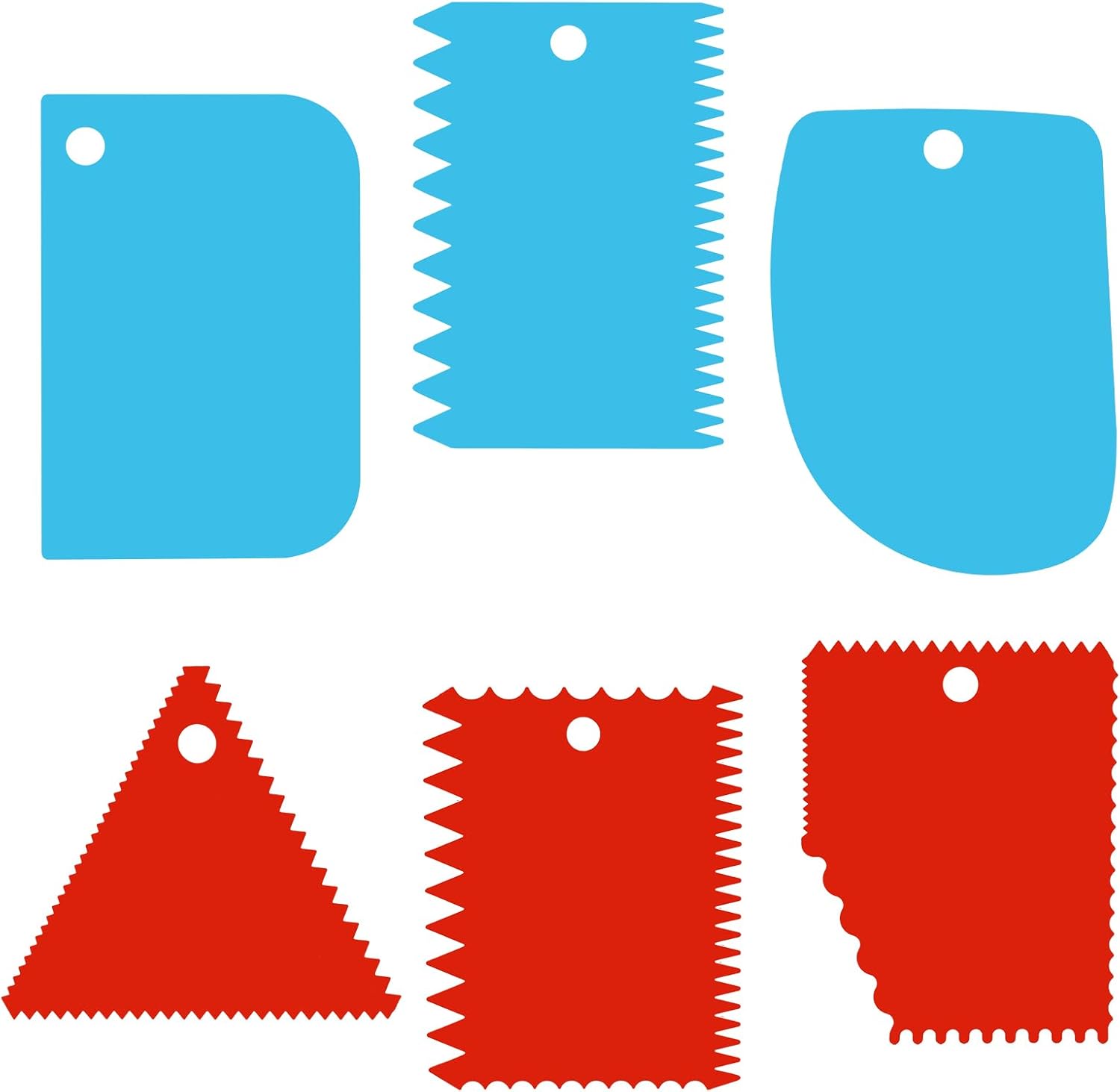 Amazon.com: 6 Pcs Cake Scraper Set Plastic Cake Scraper Smoother Cake ...