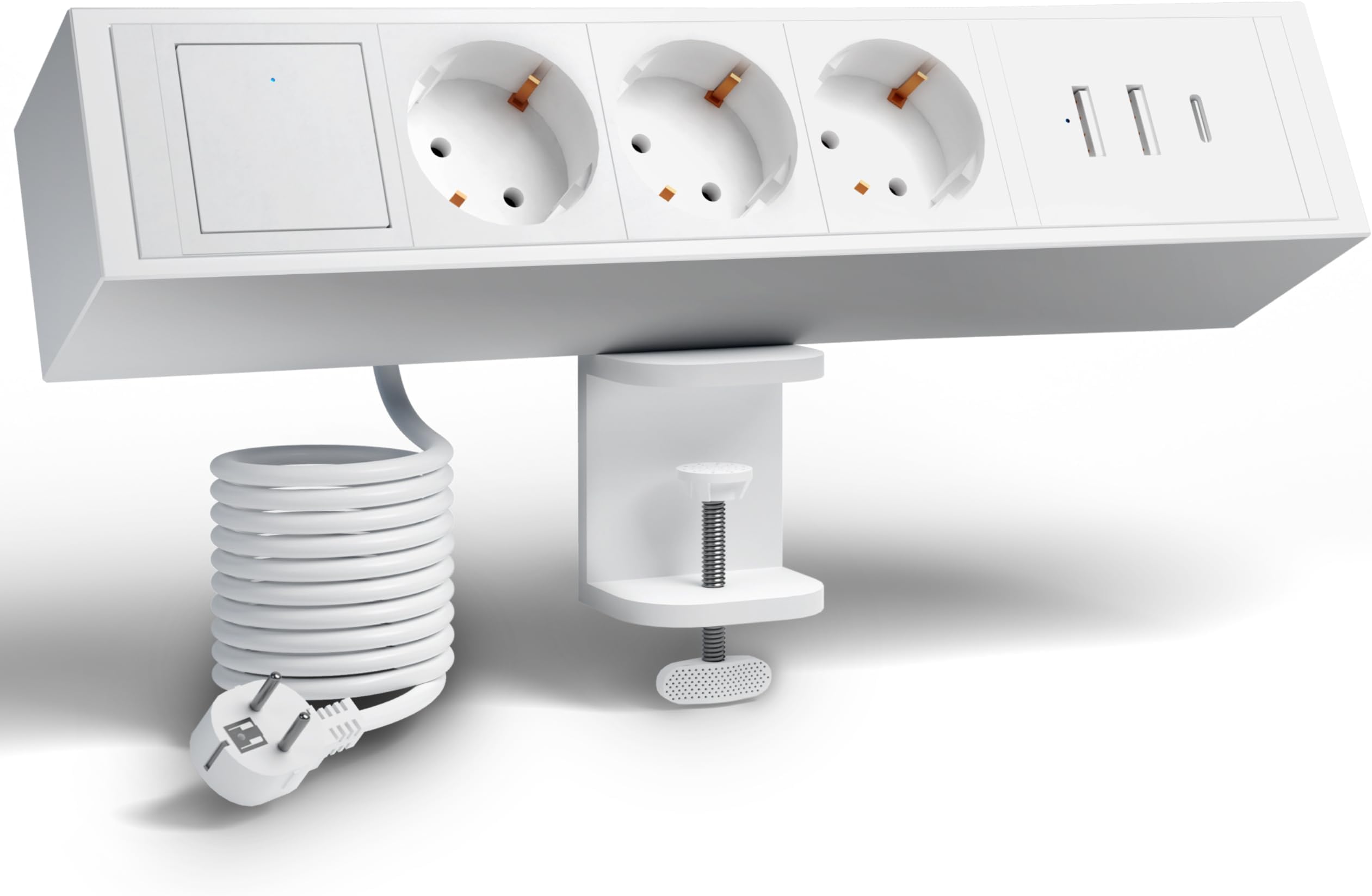 MVAVA Tischsteckdose mit 2 USB und 1 Type C Port，3 Fach ...