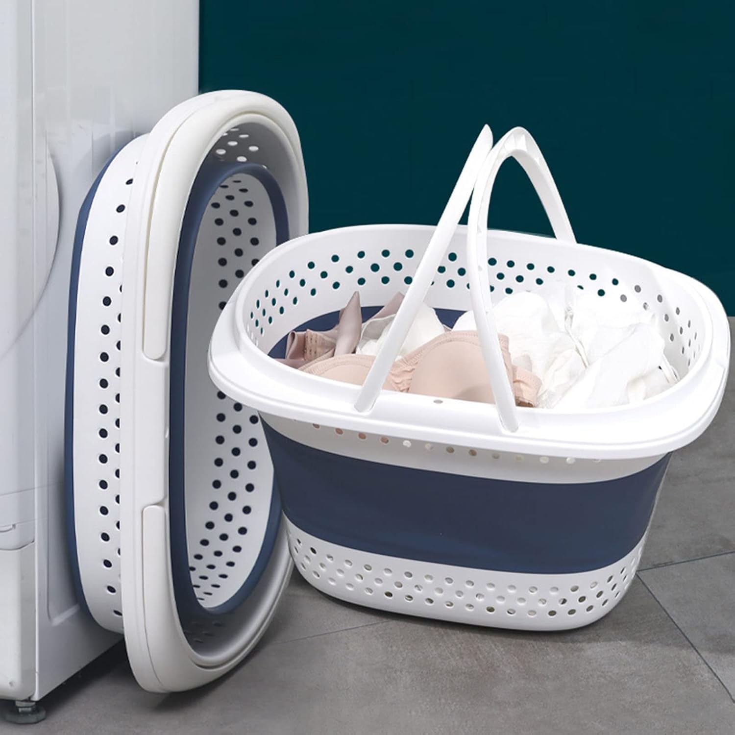 Amazon.com: COFSODI Plastic Collapsible Laundry Baskets - 40L (10.5 ...