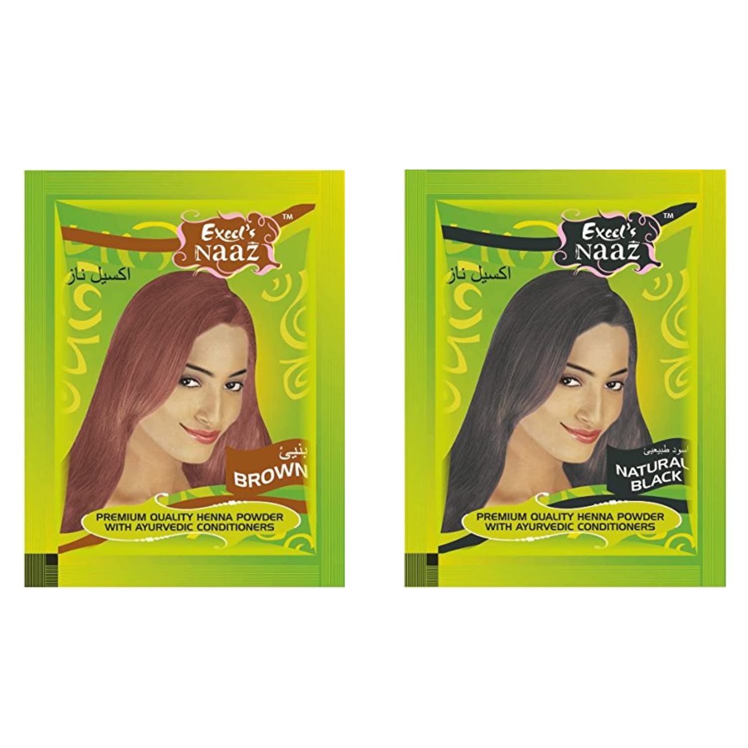 Buy Excel's Naaz Henna Powder for Hair, Combo pack of Natural Brown ...
