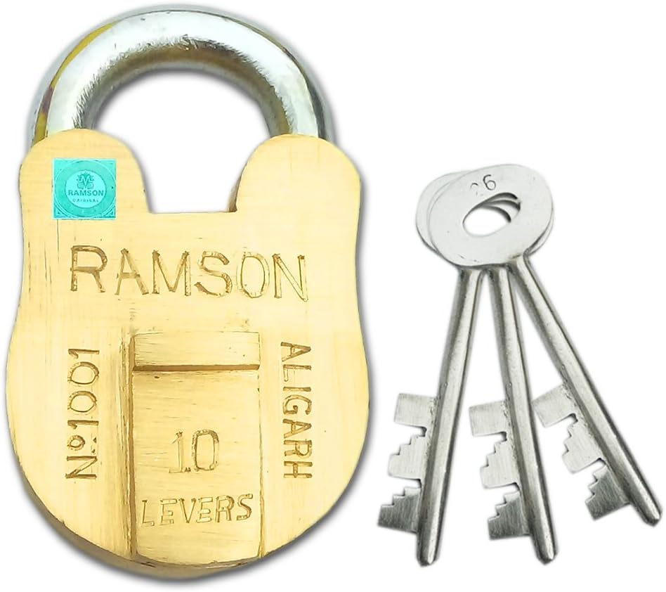 Ramson Lock and Keys Door Lock for Home Shackle Padlock 77mm with 4 ...