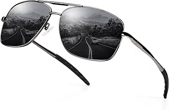 Amazon.com: URUMQI Square Polarized Aviator Sunglasses for Men, TAC ...