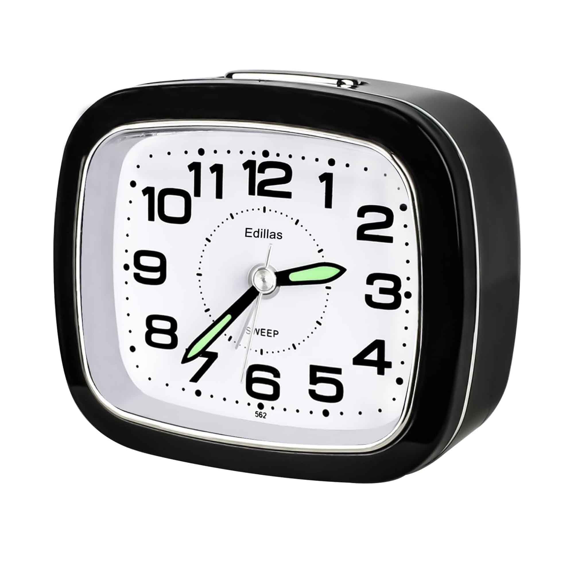 Edillas Alarm Clock Bedside,Small Analogue Travel Clock Battery ...