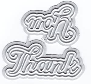 Amazon.com: DzIxY Shadow Words Thank You Metal Cutting Dies for Card ...