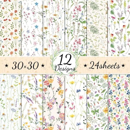 Amazon.com : 24 Sheets Purple Lavender Scrapbook Paper, 12 Designs ...