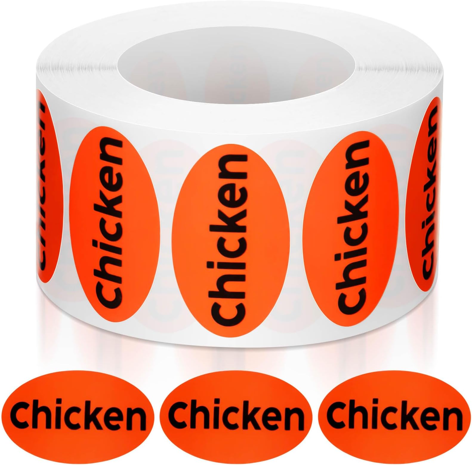 Amazon.com : Kolldenn 1000 Pcs Chicken Stickers 0.875 x 1.5 Inch Oval ...