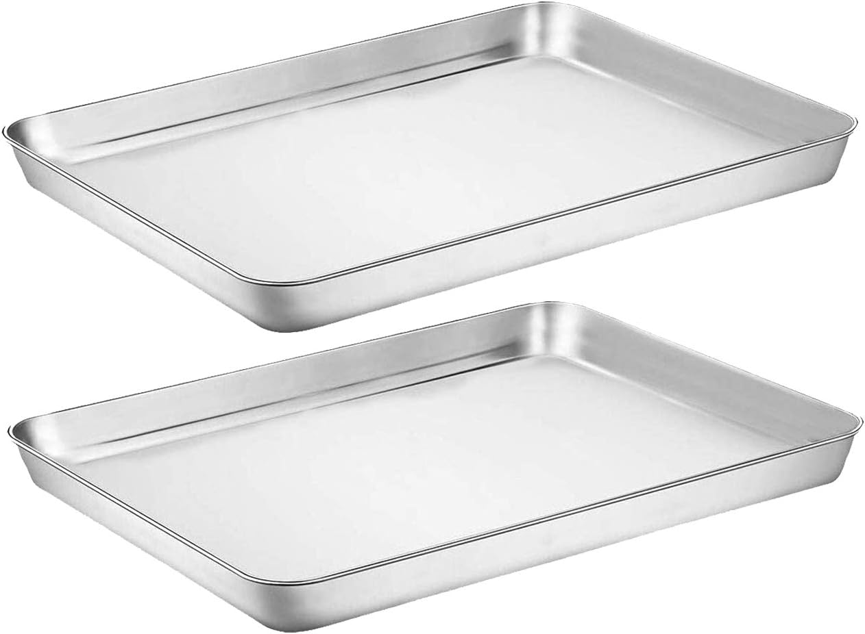 Amazon.com: Cookie Sheet Baking Sheet Set of 3, Bastwe Commercial Grade ...