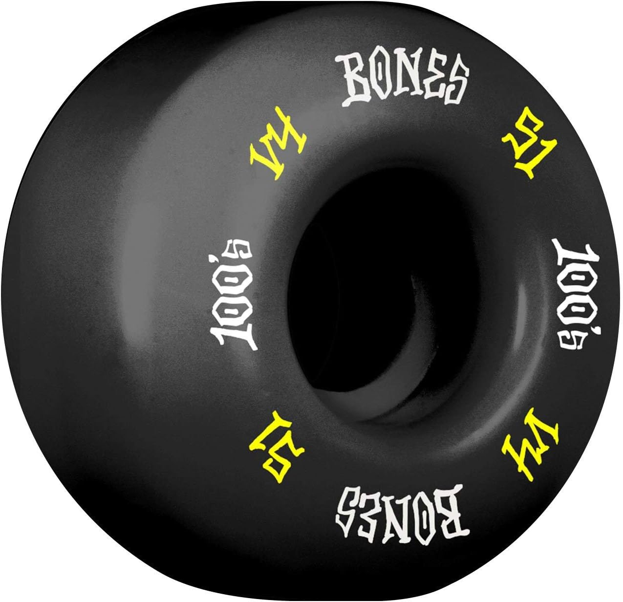 Amazon.com : Bones Wheels 100's #12 51X32 Black [V4] Wides Wheels ...