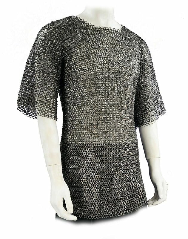 Amazon.com: handmade chainmail vest mild steel flat riveted chain mail ...