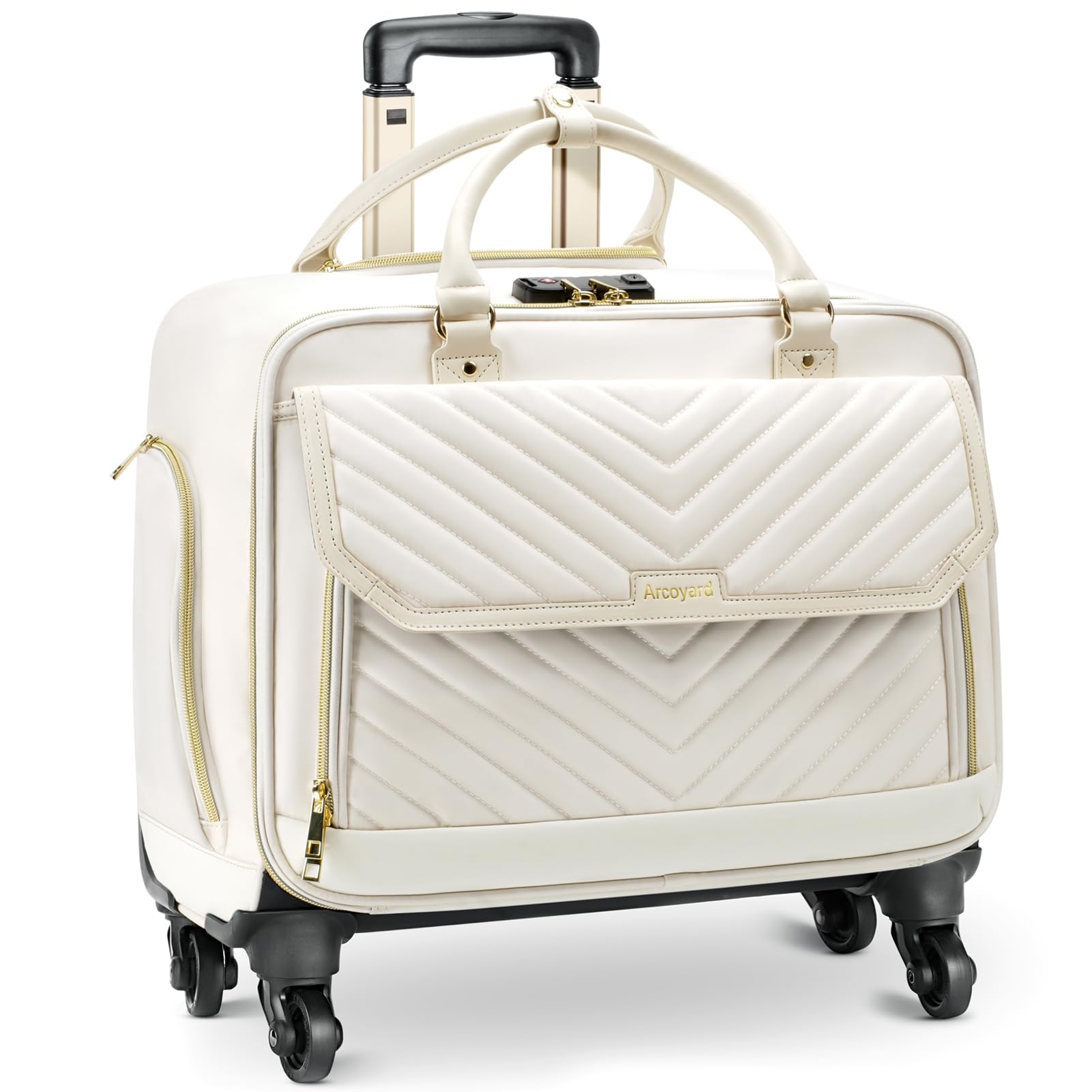 Snapklik.com : Arcoyard Rolling Briefcase For Women