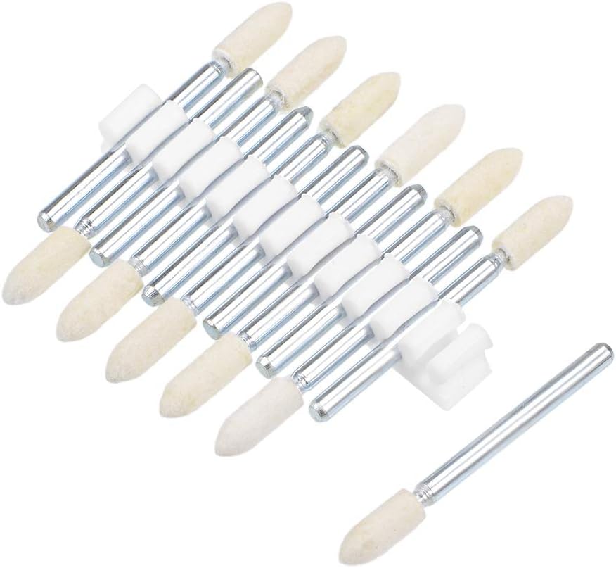 Amazon.com: uxcell 6mm Wool Felt Mounted Points Conical Polishing Bits ...