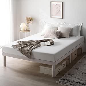 Amazon｜RASIK ベッド すのこ セミシングル ボンネルコイルマットレス付き ホワイト ヘッドレス 3段階高さ調節 天然木 お客様組立 NOORA ノーラ｜フレーム＆マットレスセット ...