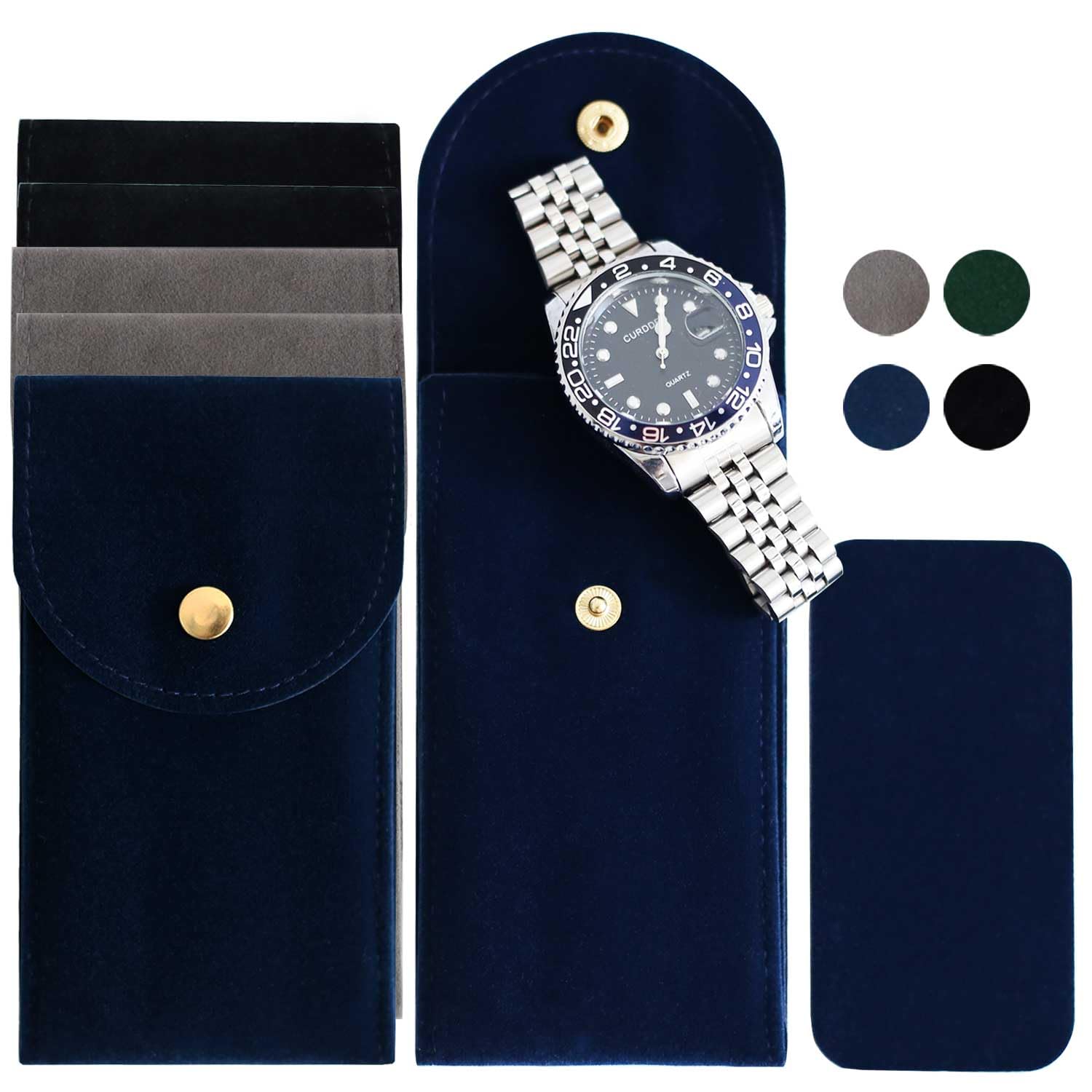 Amazon.com: Bonaking 6PCS Watch Travel Pouch, Portable Velvet Watch ...