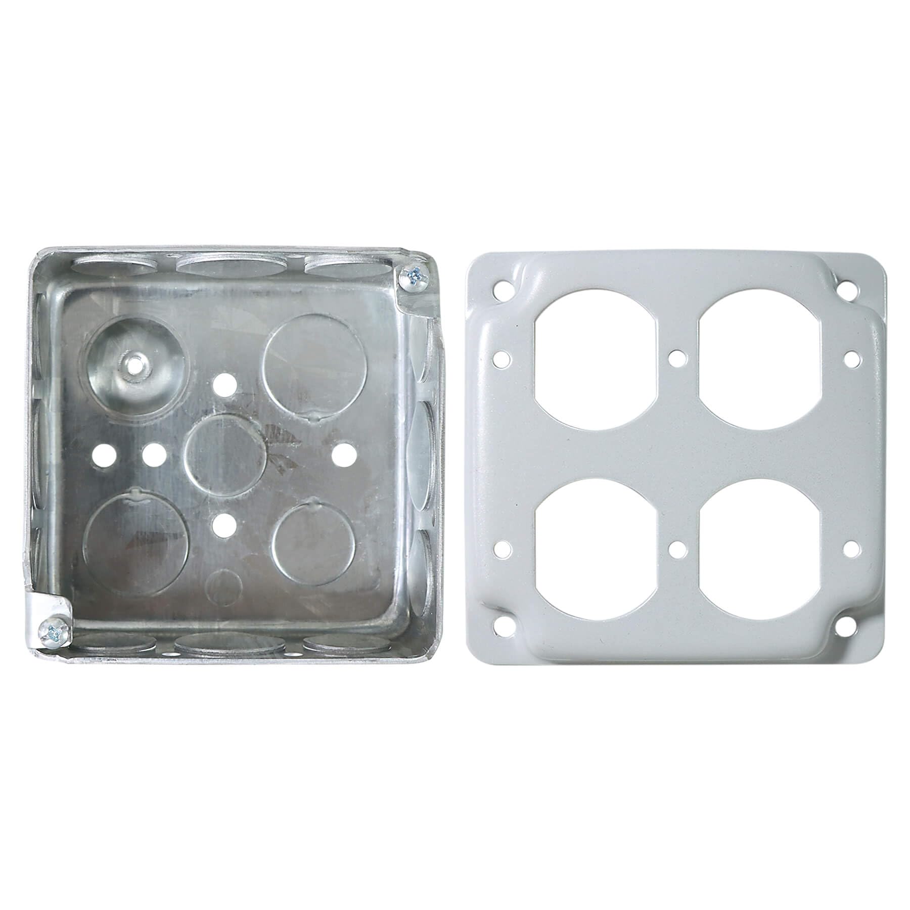 Snapklik.com : 1 Pack 4" Square Electrical Box & Cover, 1-1/2 Deep ...