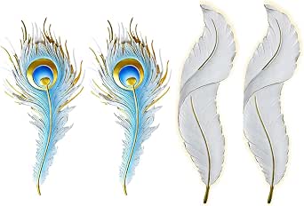 Qufute Peacock Feather Wall Light Unique Modern Wall Mount Light LED ...