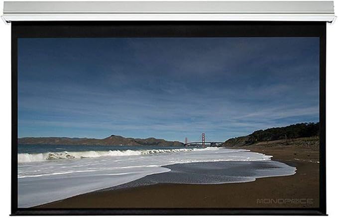 Amazon.com: Monoprice Ceiling Recessed Motorized Projection Screen ...