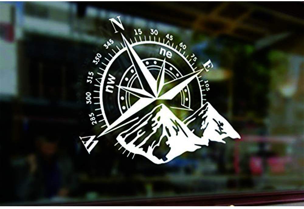 Fochutech Car Decals, Compass with Mountains Hood Decal / Car Window ...