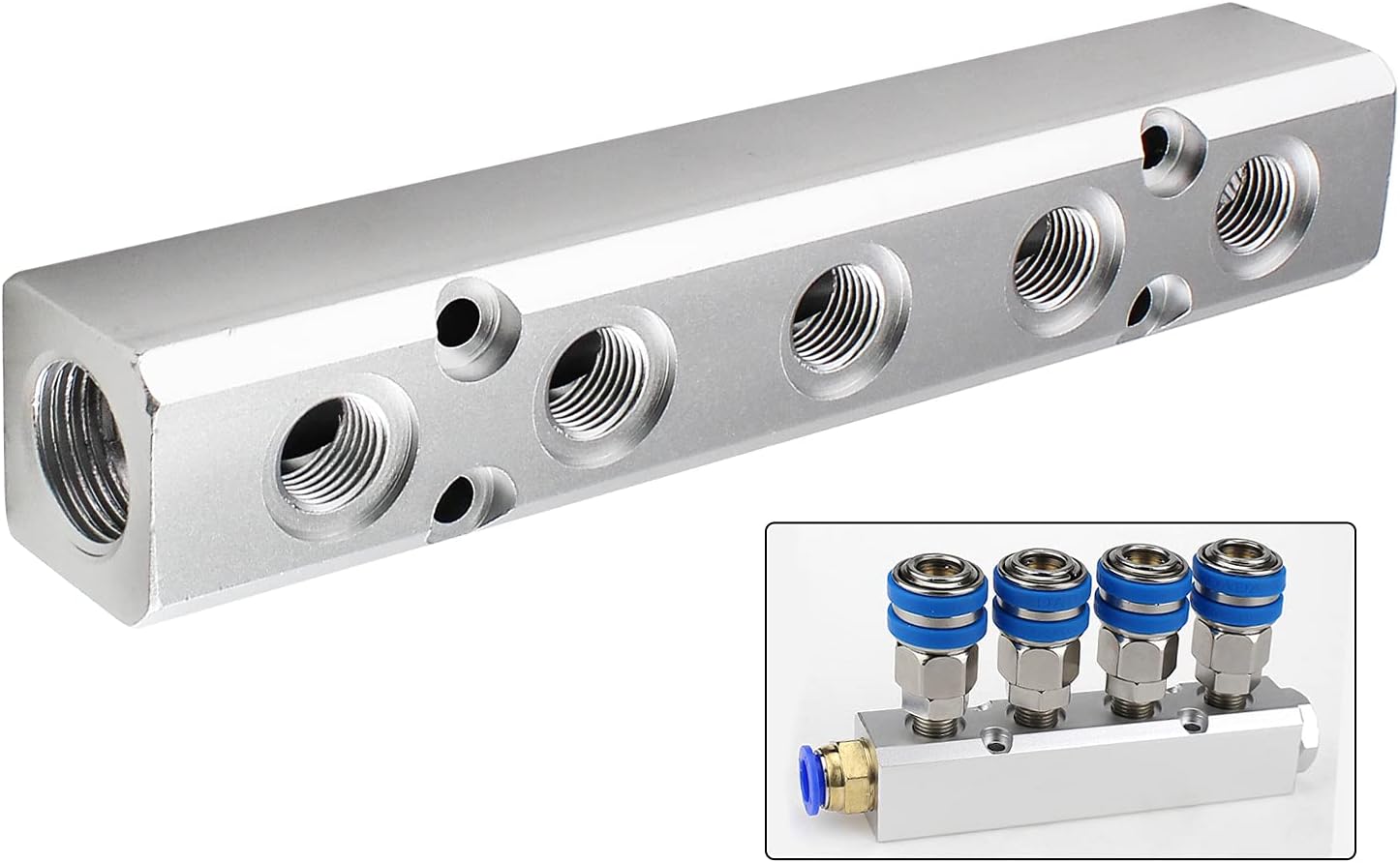 Buy LDEXIN 5 Way Pneumatic Manifold Air Distribution Block, Compressed ...