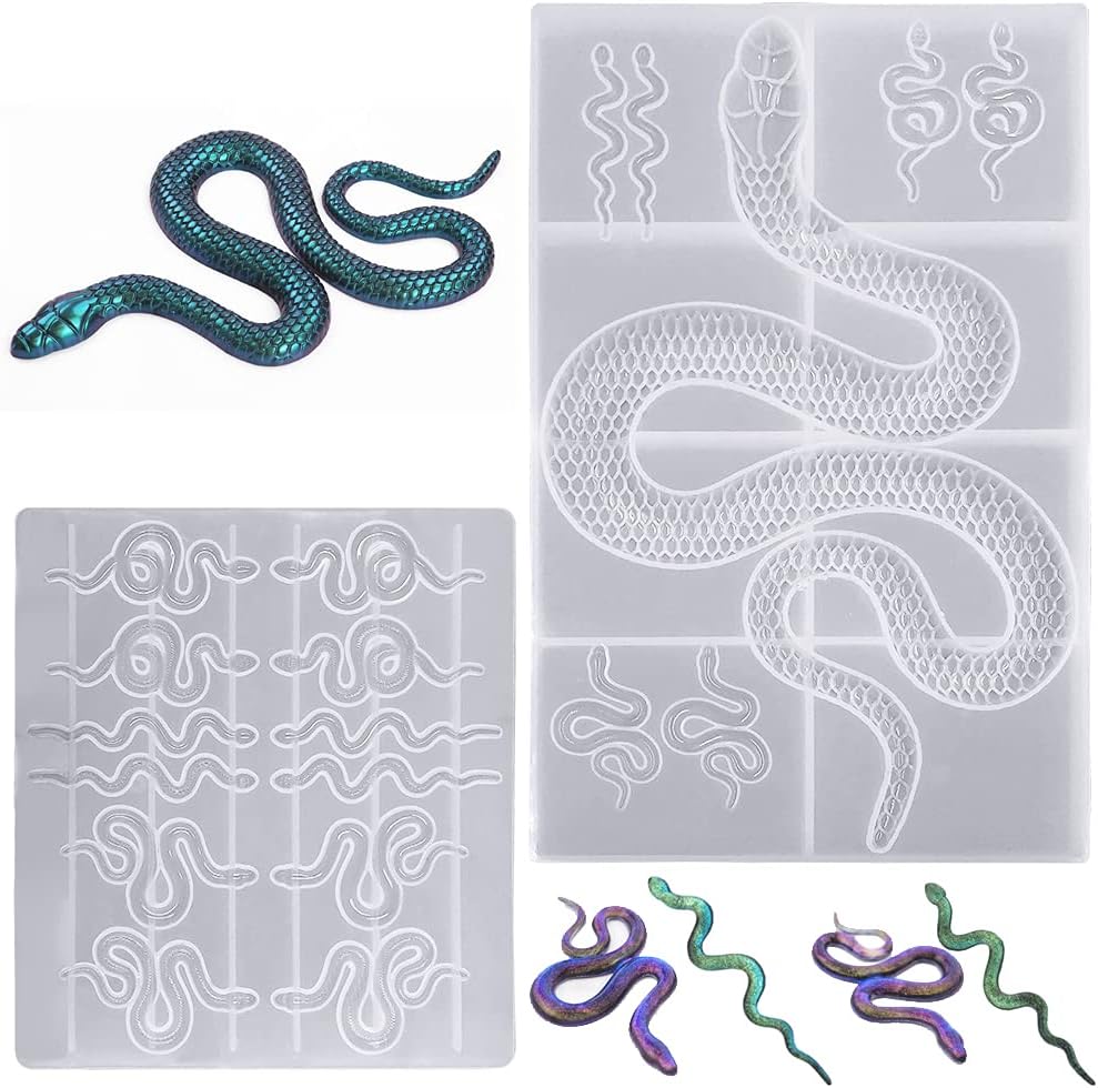 Amazon.com: TEEWAL Silicone Snake Earring Mold, Snake Earring Resin ...