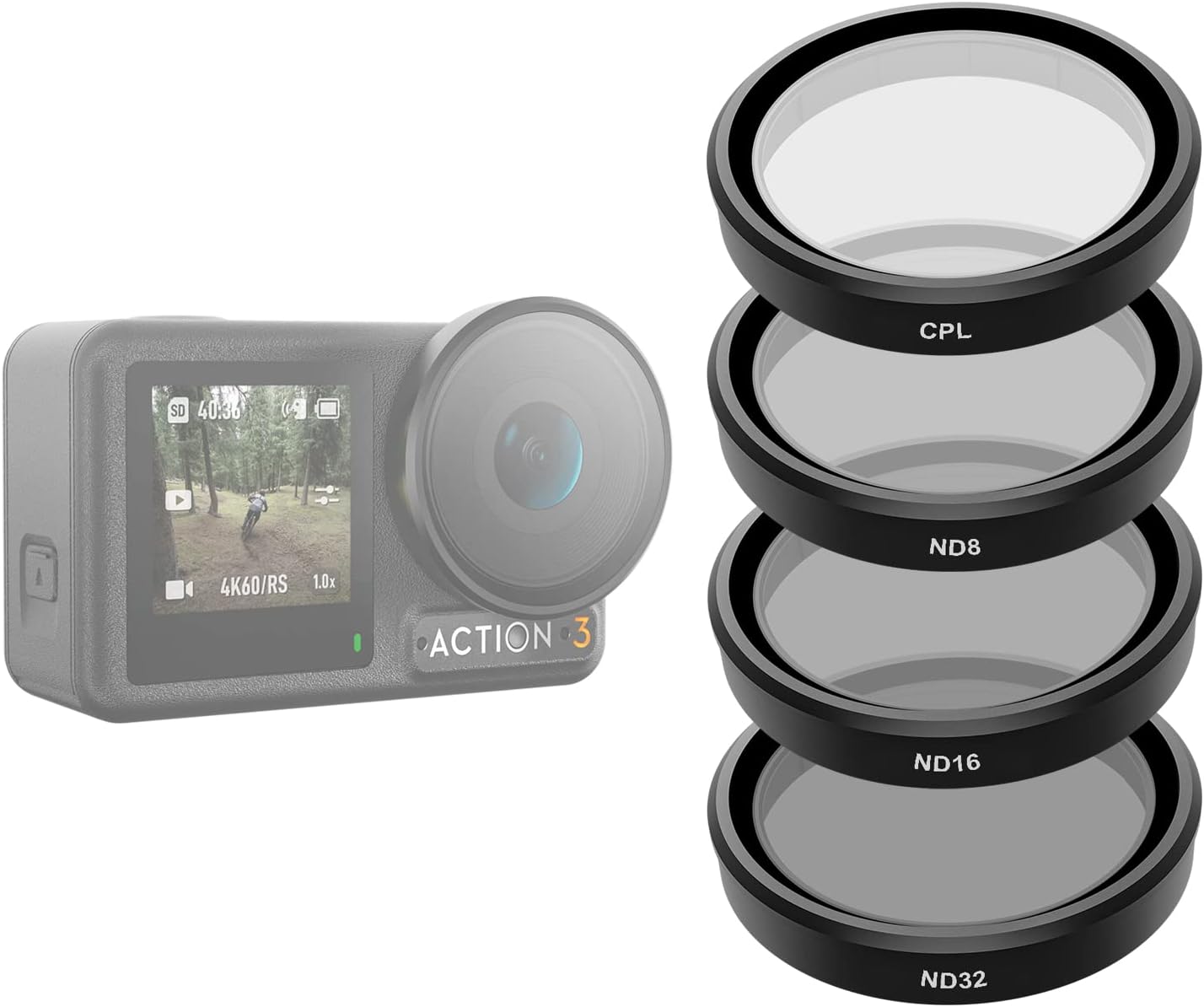 Amazon.com : TELESIN Lens Fiter Set for DJI Action 4 Action 3 Camera ...