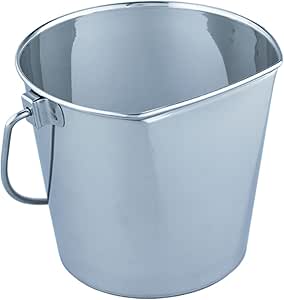 Pet Supplies : QT Dog Flat Sided Stainless Steel Bucket, 9 Quart : Pet ...