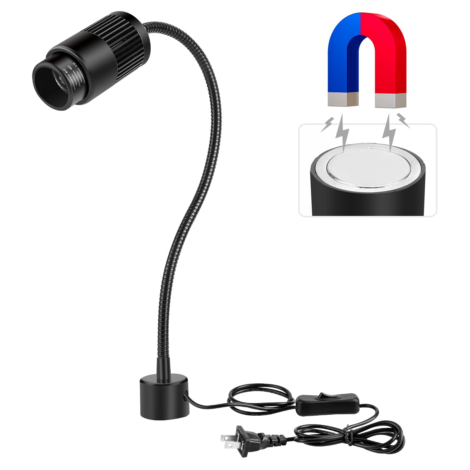Deeffe 9W Magnetic LED Work Light, Adjustable Fucos Gooseneck Shop ...