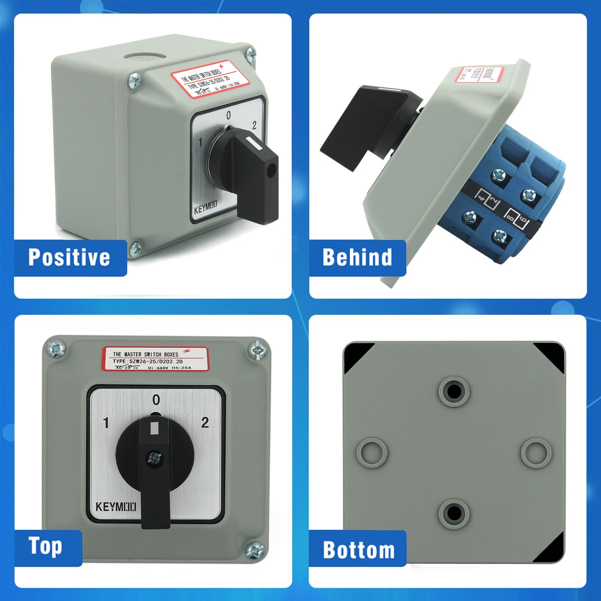 Snapklik.com : KEYMOO 25A Rotary Changeover Switch