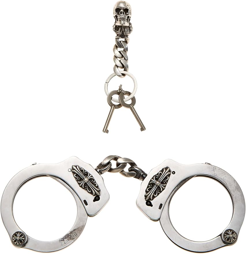 Amazon.com: Chrome Hearts, Pre-Loved Silver Stainless Steel Handcuffs ...