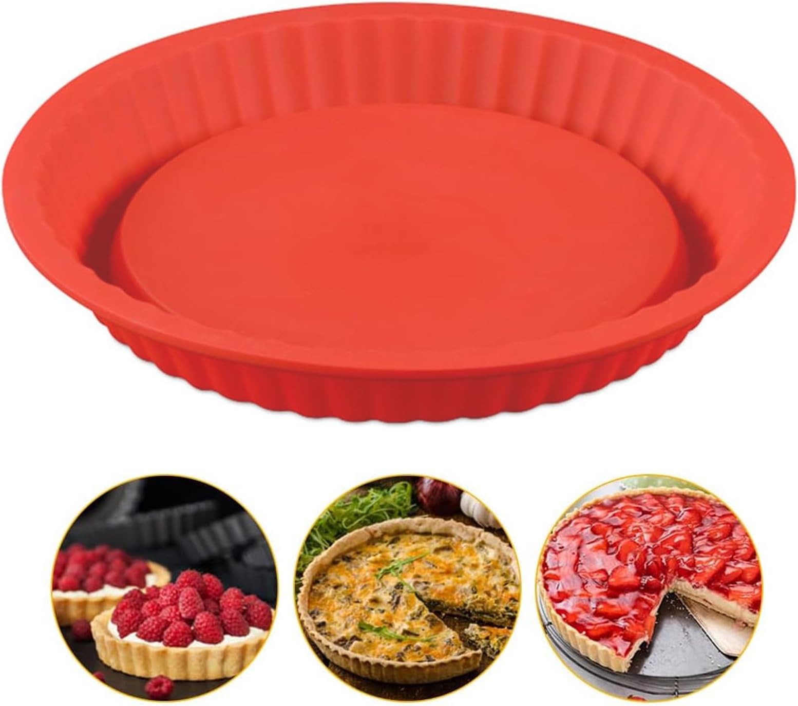 Amazon.com: G&S Design Silicone Tart Pan Bakeware 8-Piece Set: Home ...