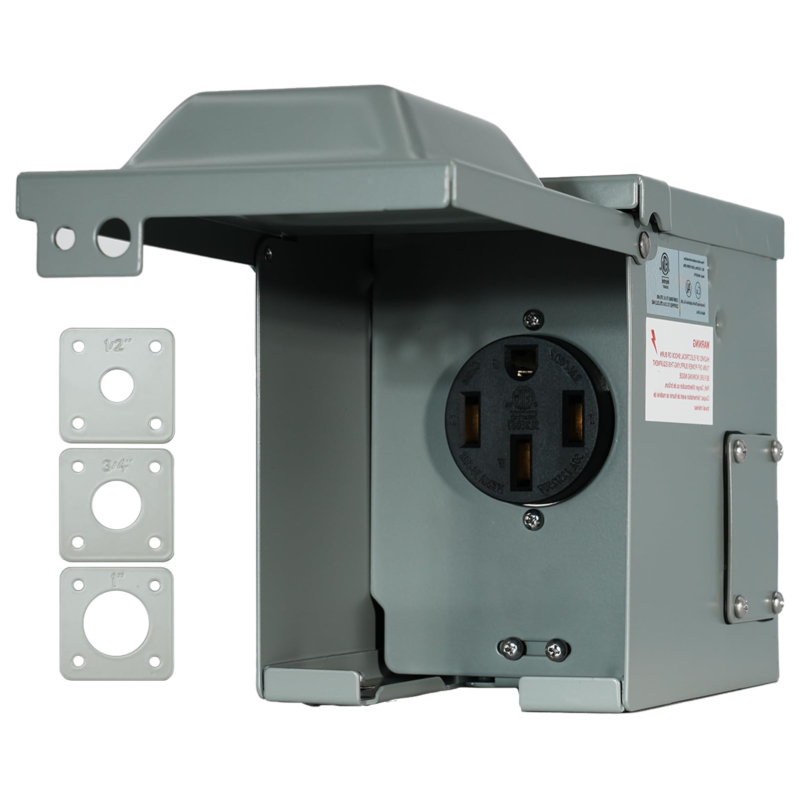 RVISTA 50 Amp 125V 250V RV EV Power Outlet Box Lockable Weatherproof ...