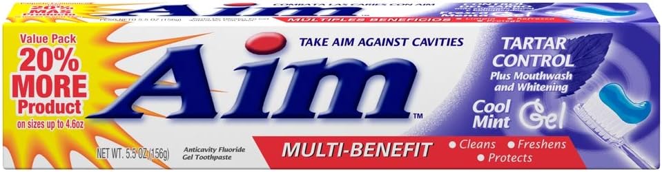 Amazon.com : Aim Toothpaste 6 oz Tube (pack of 6) Fresh Mint gel ...