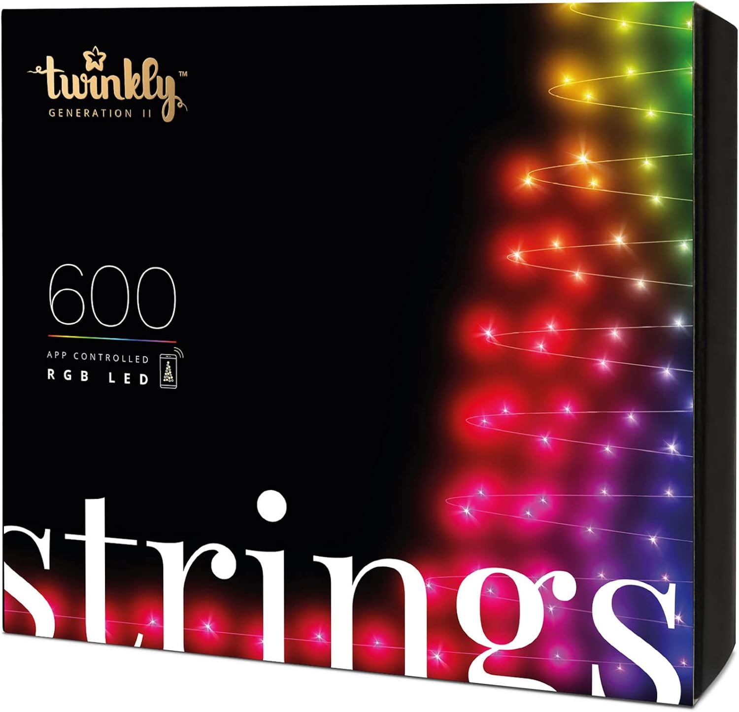Amazon.com: Twinkly Smart Decorations 600 LED RGB 157.5 Foot Multicolor ...